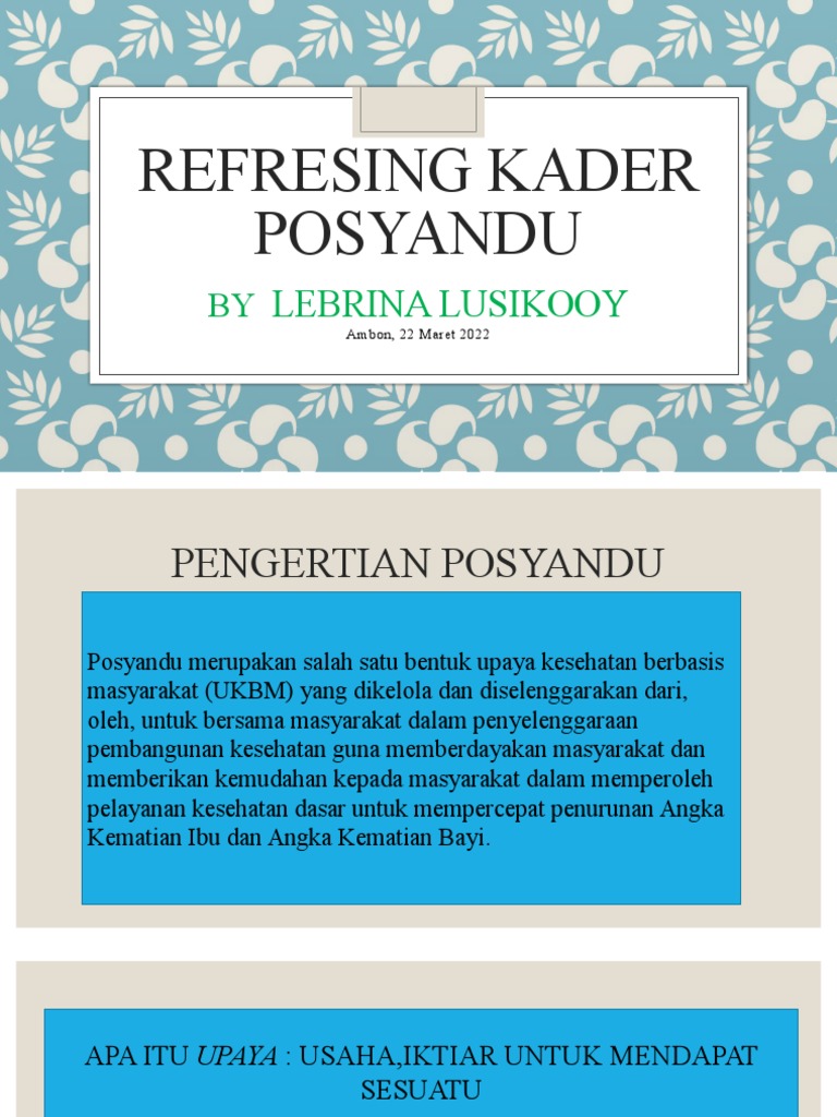 Refresing Kader Posyandu | PDF