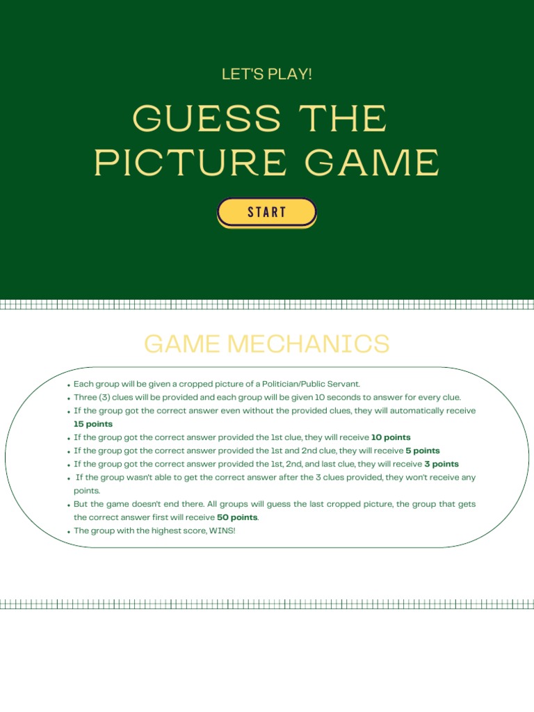 Guess The Picture Game | PDF