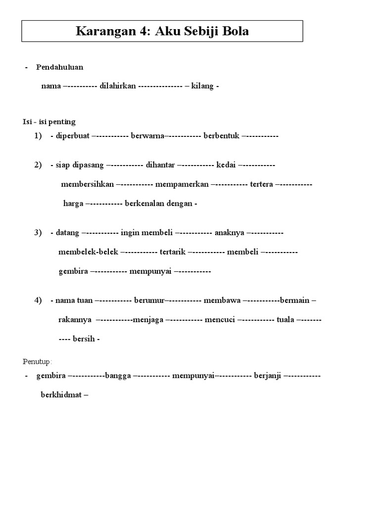 Karangan 4 Aku Sebiji Bola | PDF