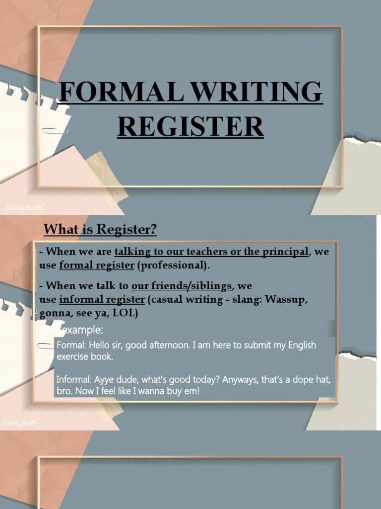 Formal Writing Register | PDF