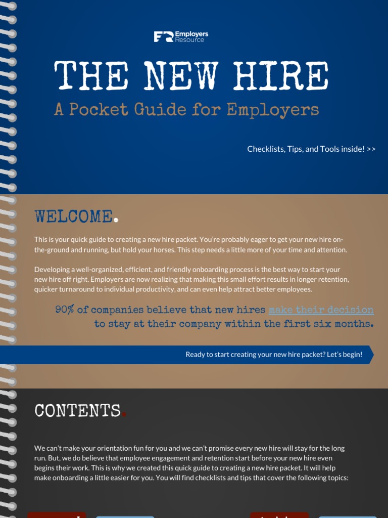 The New Hire: A Pocket Guide For Employers | PDF | Employee Retention ...