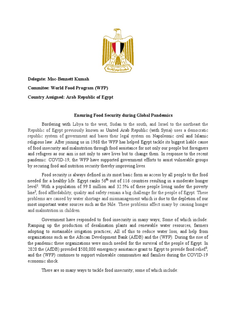 Mac-Bennett's MUN Position Paper | PDF