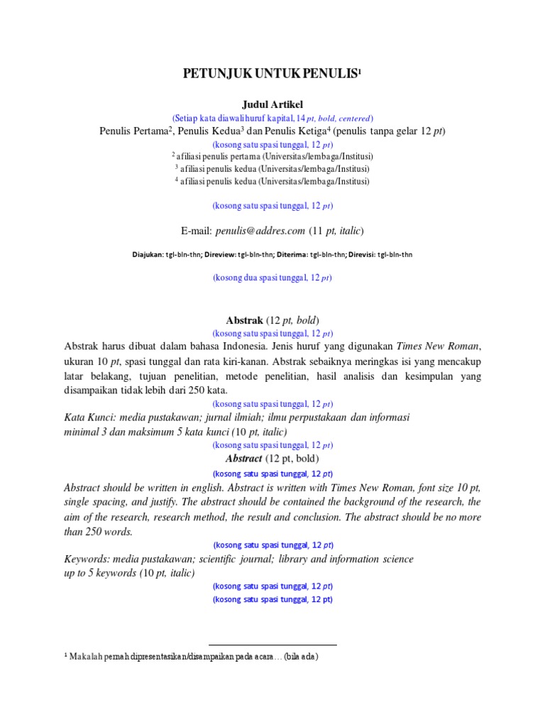 Template Dan Petunjuk Untuk Penulis | PDF | Seni & Disiplin Bahasa