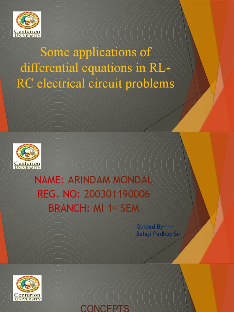 Some Applications of Differential Equations in RL-RC Electrical Circuit ...