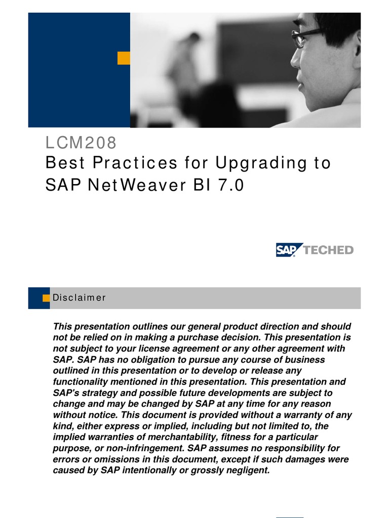 LCM208 Best Practices For Upgrading TP SAP Netweaver BI 7.0 | PDF | Business Intelligence | Sap Se