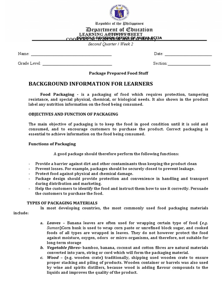 Background Information For Learners: Second Quarter / Week 2 | PDF ...