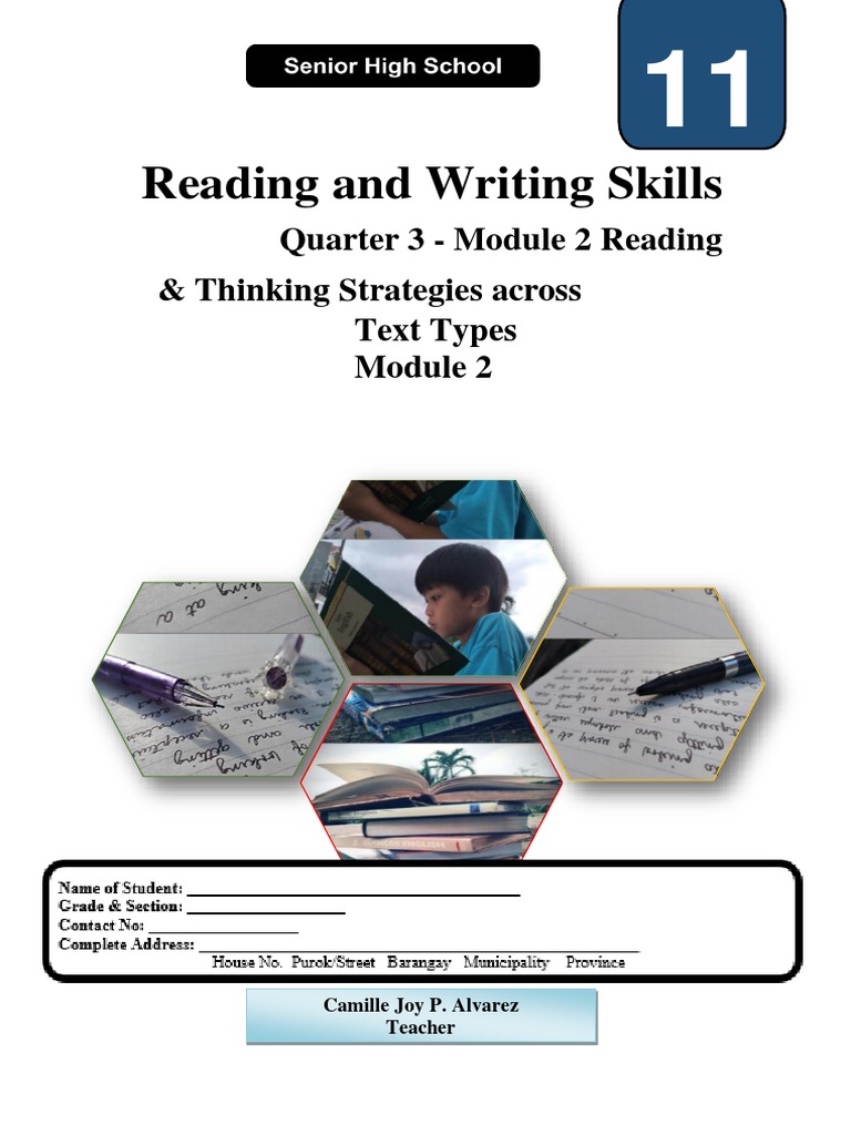 Reading and Writing Skills: Quarter 3 - Module 2 Reading & Thinking ...