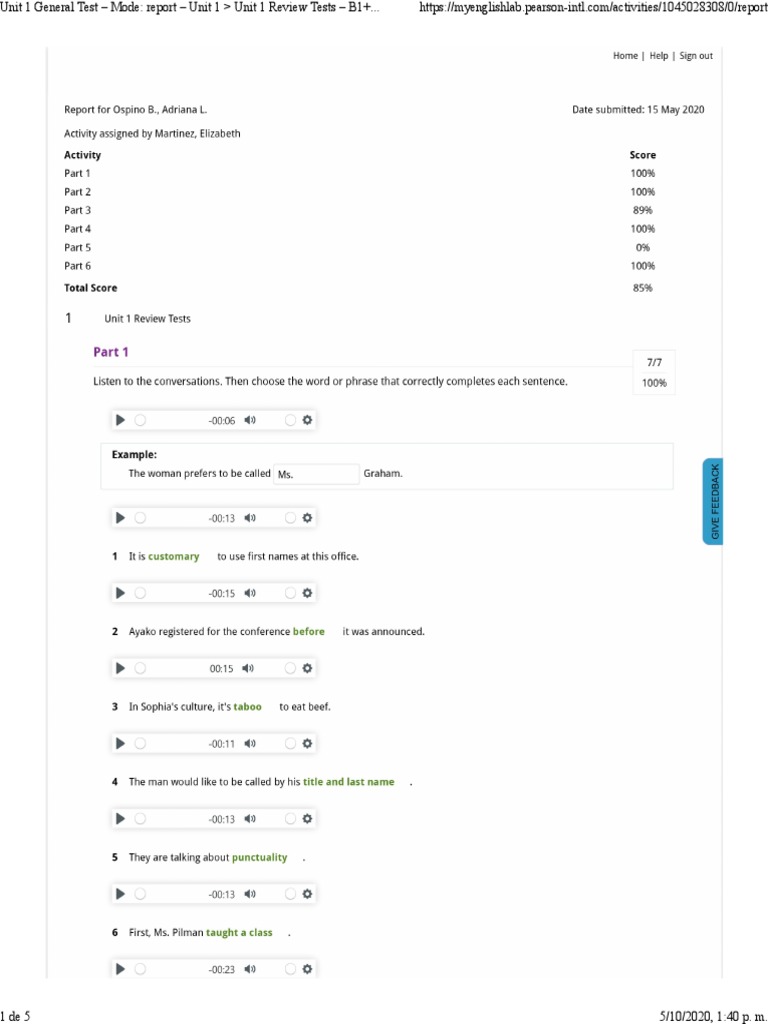 Unit 1 - (Review Test) General Test | PDF