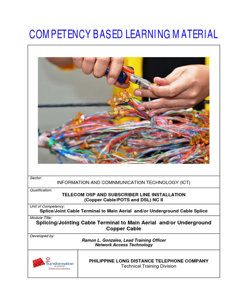 Splicing - Jointing Cable Terminal To Main Aerial and - or Underground ...