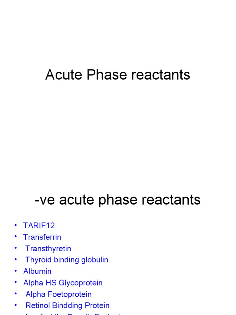 Acute Phase Reactants | PDF