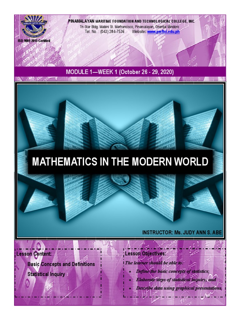 Mathematics in The Modern World Module Week 1 2 | PDF | Statistics | Data