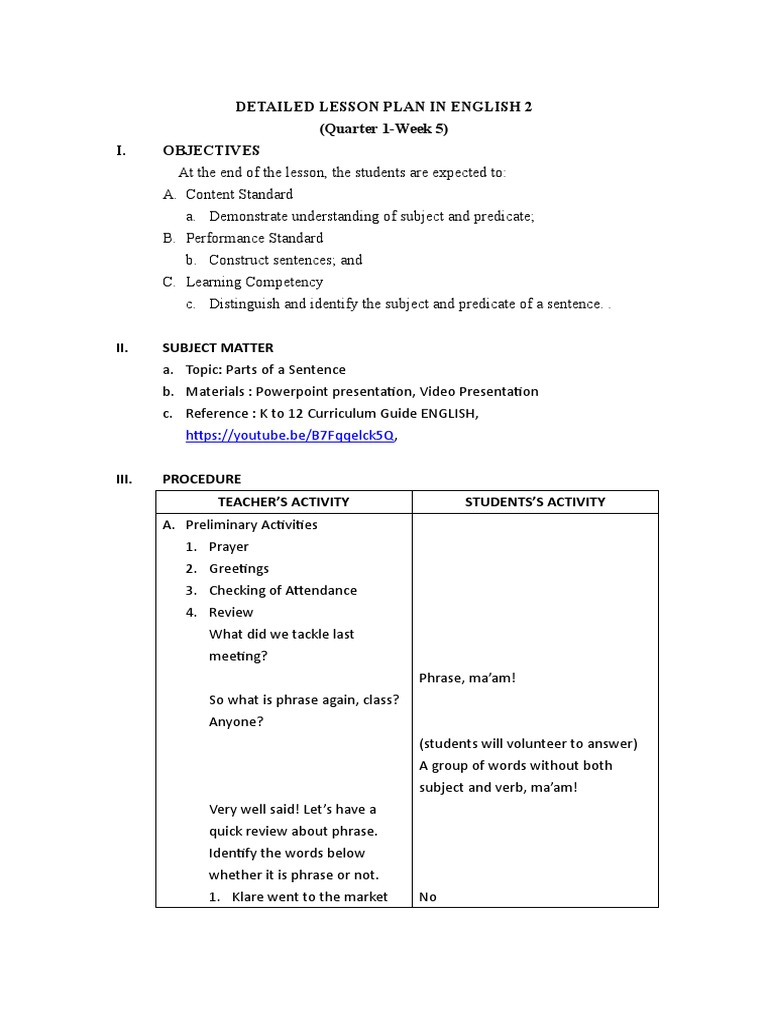 Teaching Multi-Grade Classroom Lesson Plan | PDF | Subject (Grammar ...