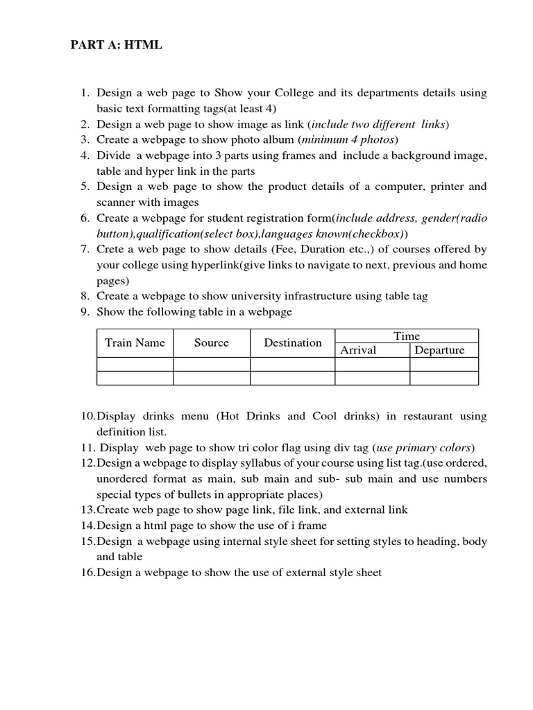 HTML and C Programming Assignments for College Website and Application Development | PDF | World ...