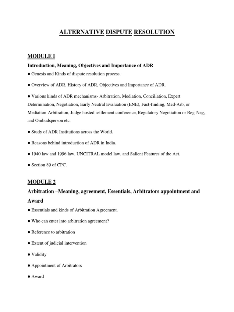 Alternative Dispute Resolution | PDF | Alternative Dispute Resolution ...