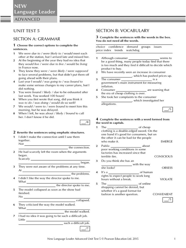 Unit Test 5: Advanced | PDF