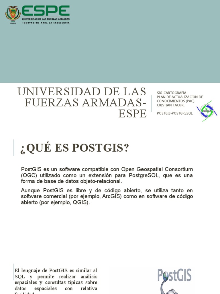 Postgis Postgresql | Descargar gratis PDF | Bases de datos | Postgre Sql