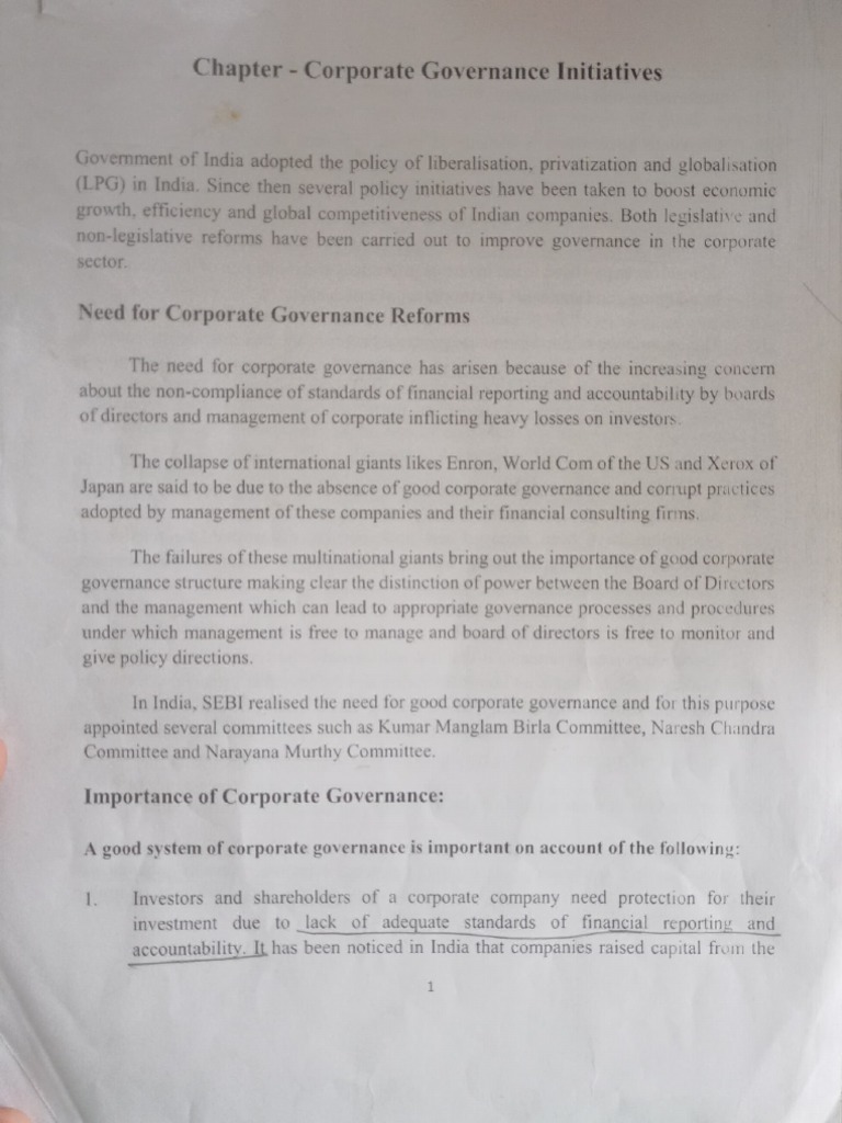 CG Initiatives | PDF | Corporate Governance | Governance