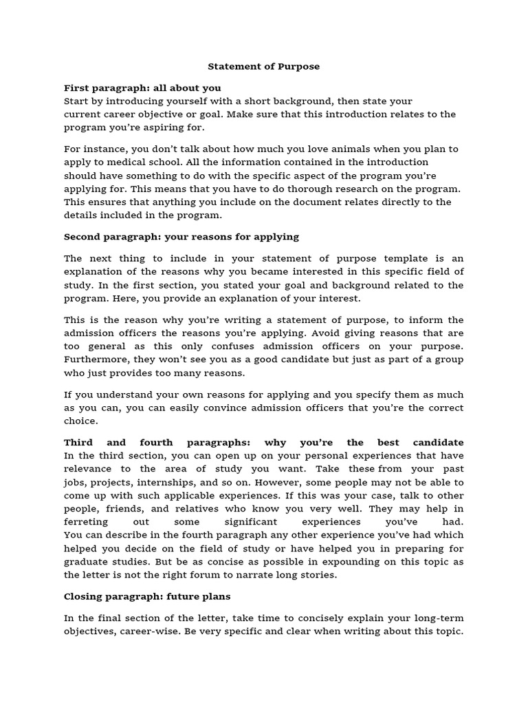 Statement of Purpose | PDF | Teaching Mathematics | Embedded System