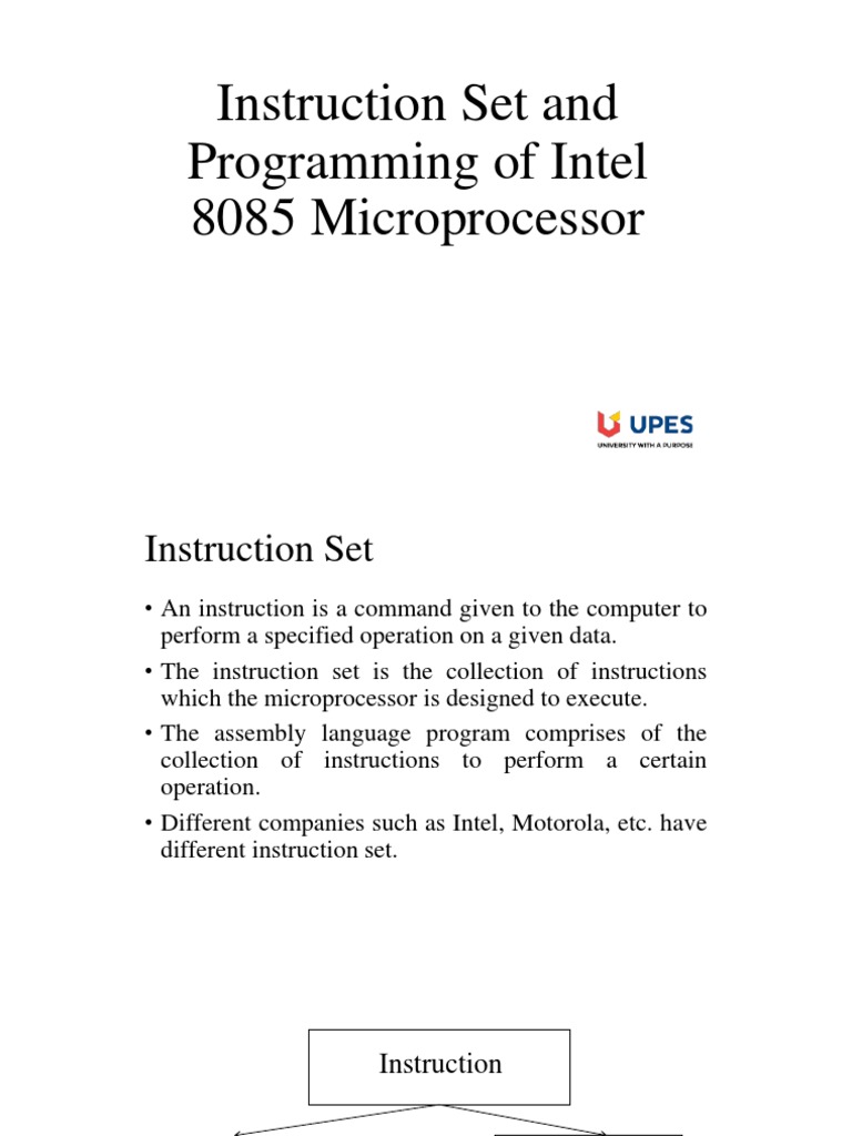 Instruction Set and Programming of Intel 8085 Microprocessor | PDF ...
