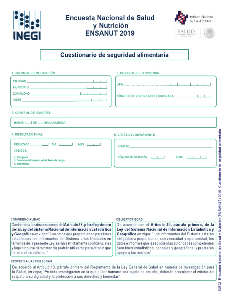Cuestionario Seguridad Alimentaria | PDF | Seguridad alimenticia