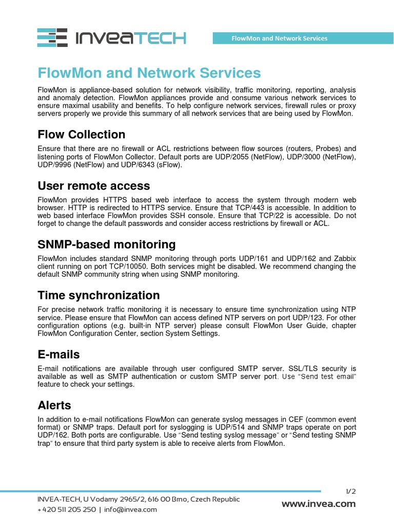 FlowMon and Network Services | PDF | Port (Computer Networking) | Domain Name System