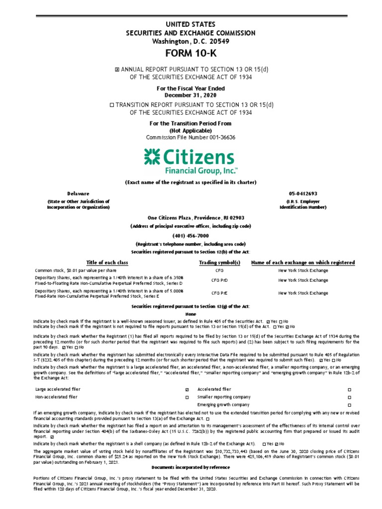 2020 Annual Report On Form 10 K | PDF | Banks | Mortgage Loan