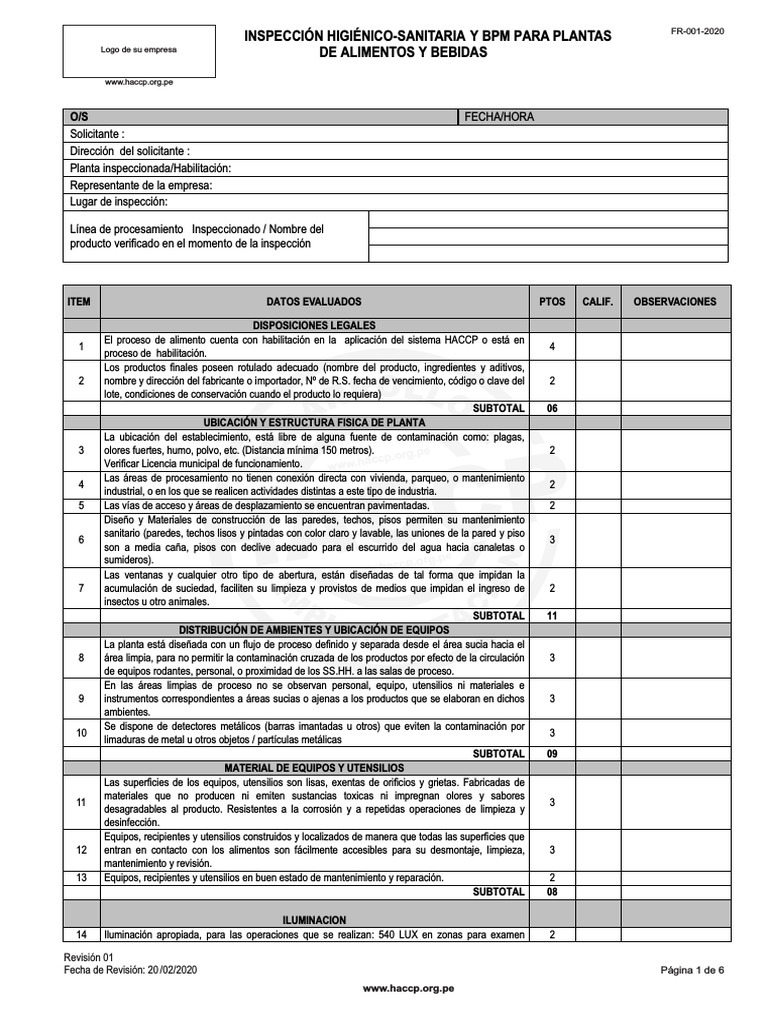 Formato de Inspeccion | PDF | Agua | Saneamiento