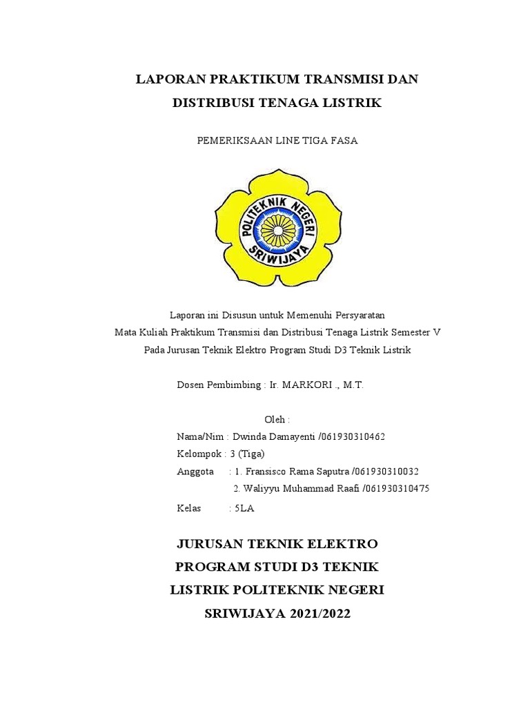 Dwinda Damayenti Lap - Transmisi Dan Distribusi Tenaga Listrik | PDF