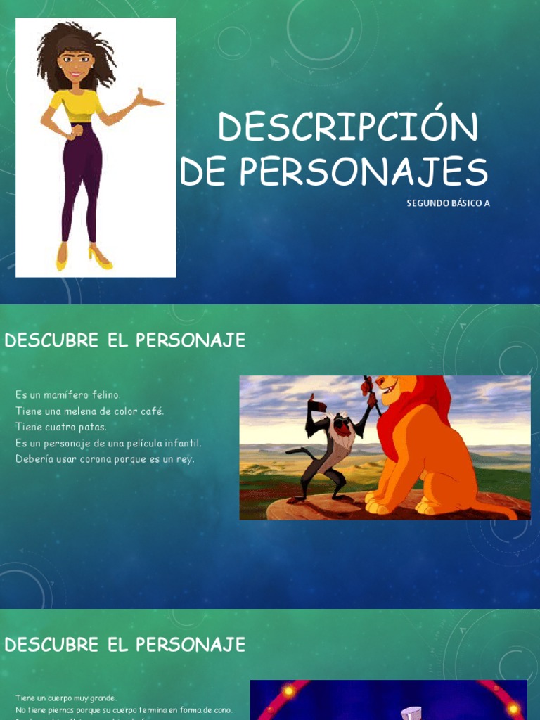 Descripción de Personajes Infantiles | PDF | Anatomía de los primates ...