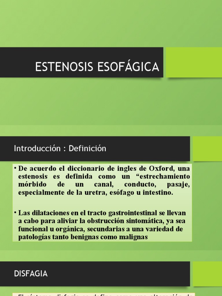 Estenosis Esofagica | PDF | Cáncer | Medicina CLINICA