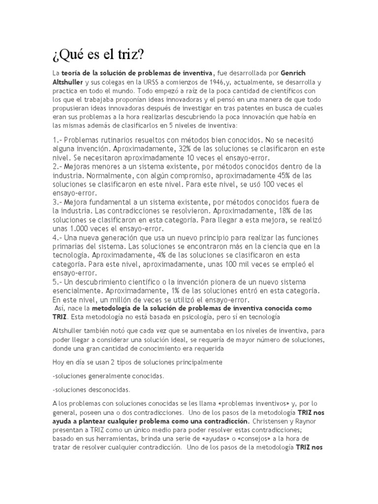 Modelo TRIZ | PDF | Science | Cognición