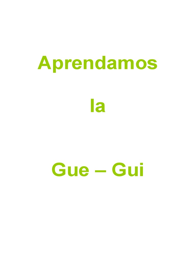 Actividades de sílabas Gue y Gui | PDF