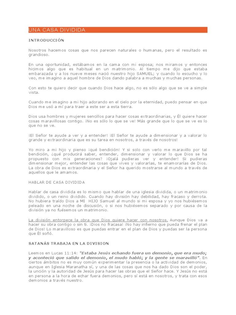 Una Casa Dividida | PDF | Demonios | Jesús