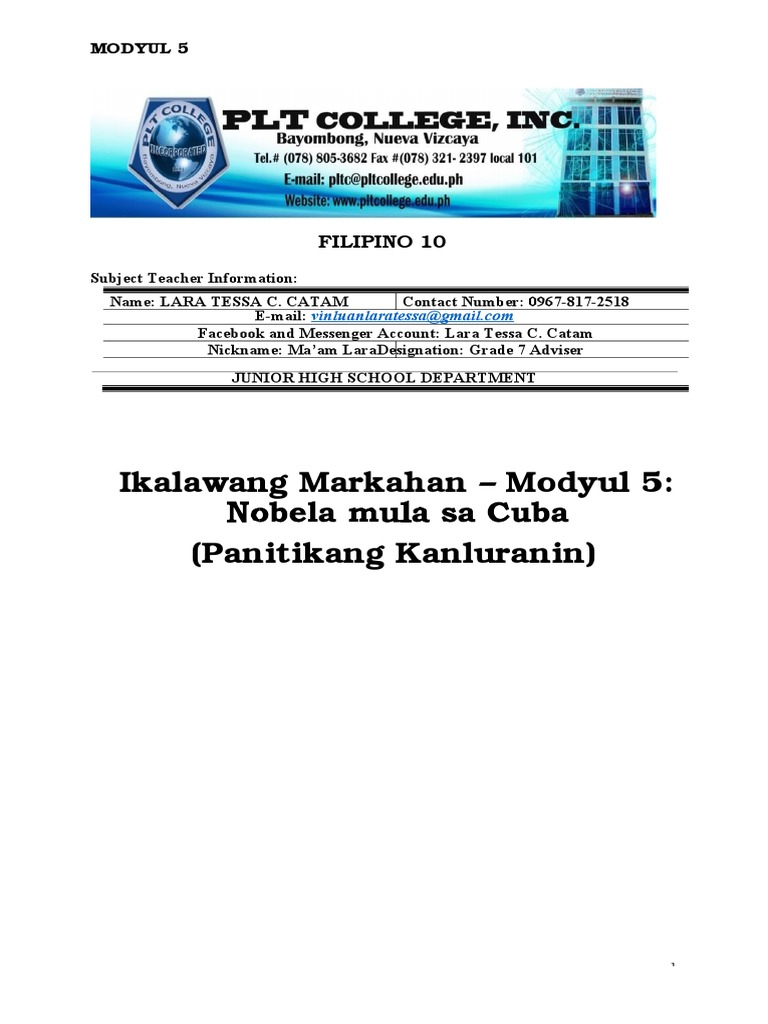 Modyul 5 FIL 10 | PDF