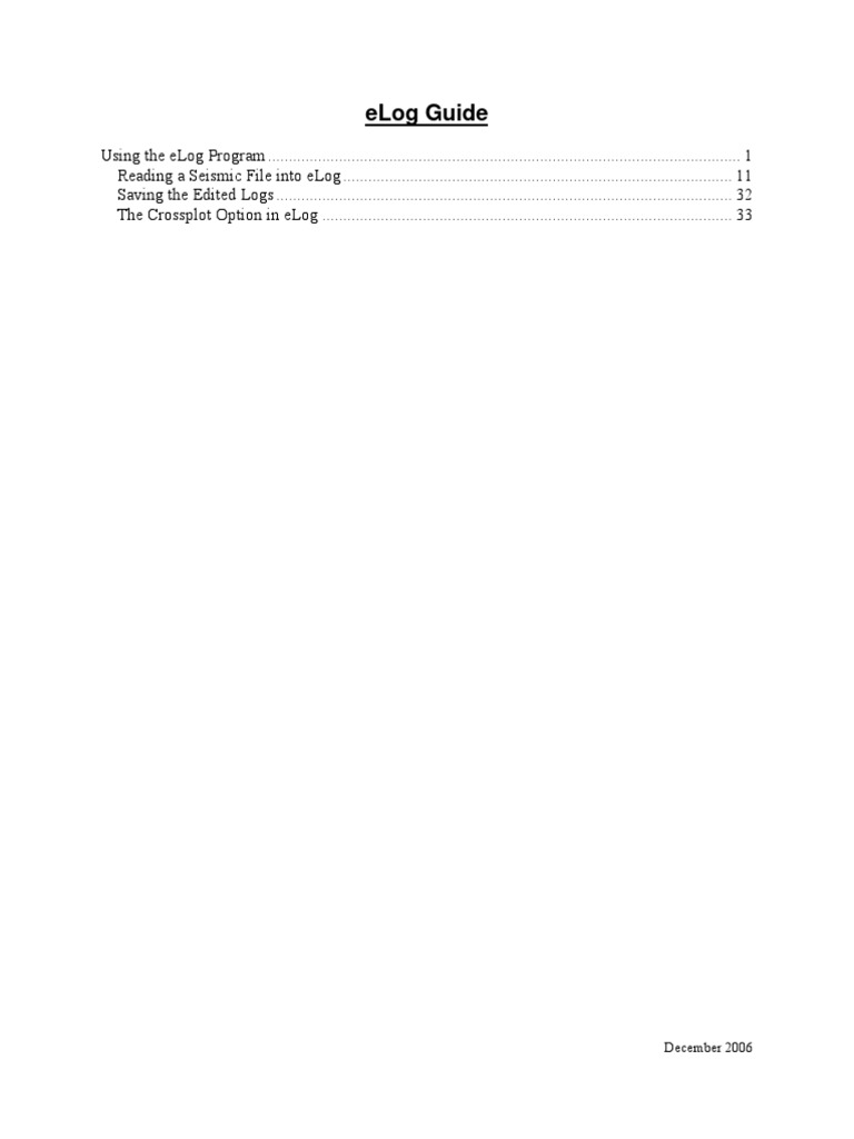 Elog Guide: December 2006 | PDF | Wavelet | Logarithm