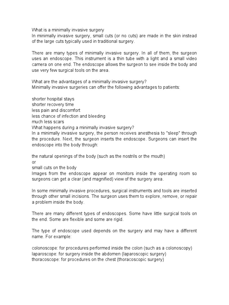 Endoscopic Surgery | Download Free PDF | Surgery | Endoscopy