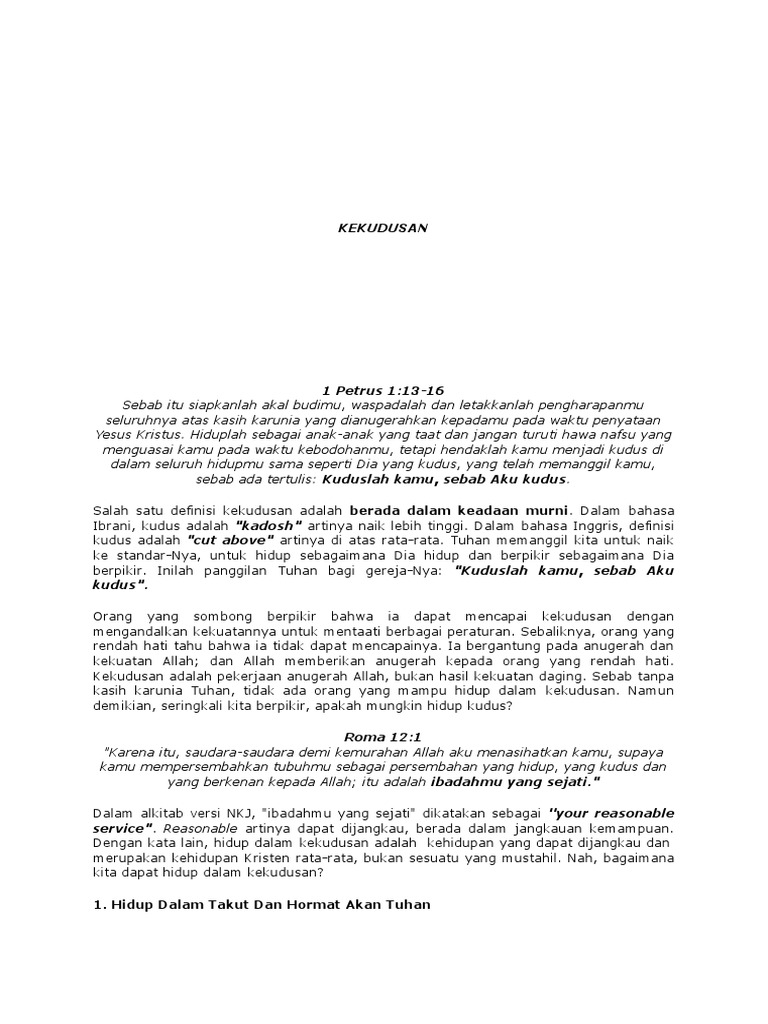 KEKUDUSAN | PDF