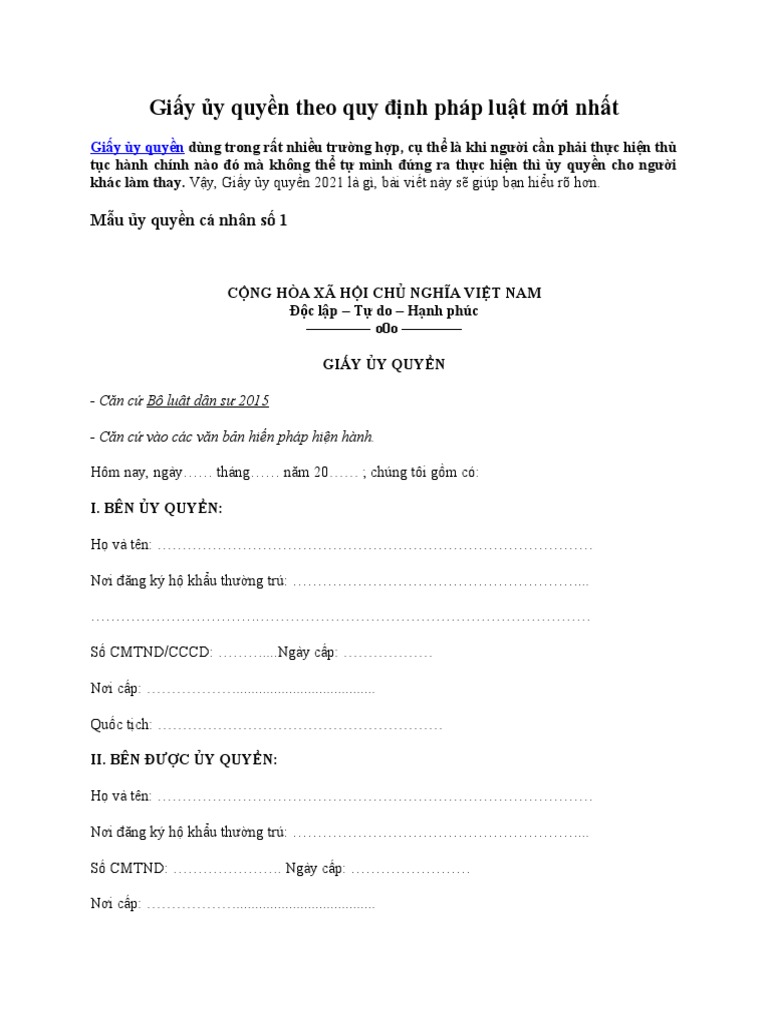 Mau Giay Uy Quyen Moi | PDF