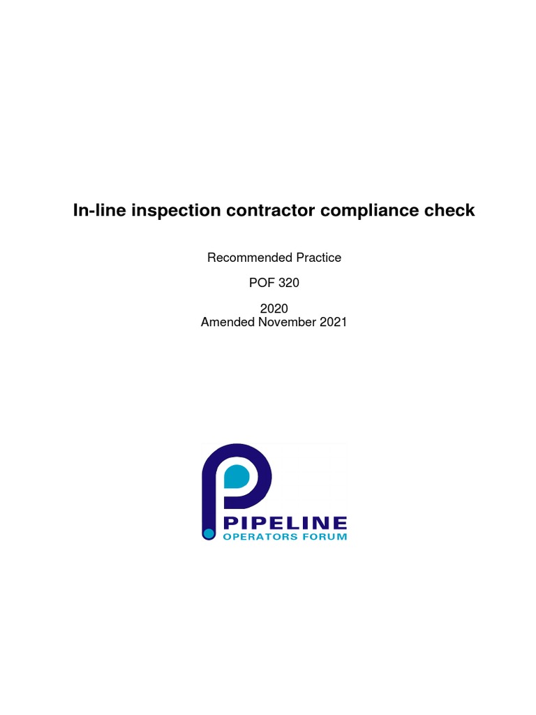 In-Line Inspection Contractor Compliance check-RP POF 320 | PDF ...