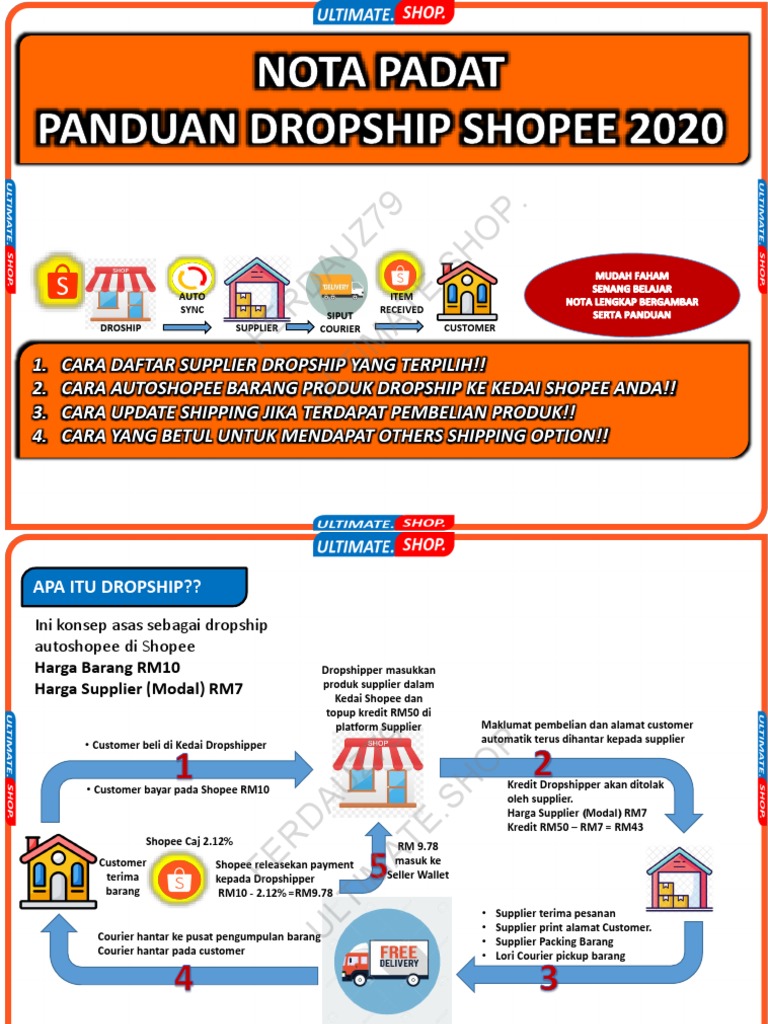 1.NOTA PADAT DROPSHIP SHOPEE 2020 (AUTOSHOPEE) Update07062021 | PDF