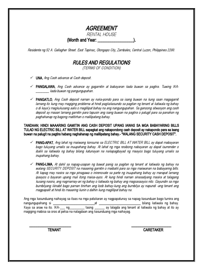 Rental House Agreement | PDF