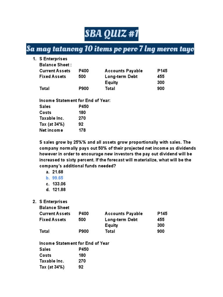 Sba Midterm Merged Reviewer | PDF | Equity (Finance) | Balance Sheet