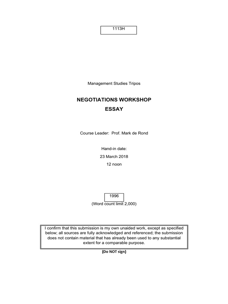 Negotiation Reflection Insights | PDF | Negotiation | Cognition