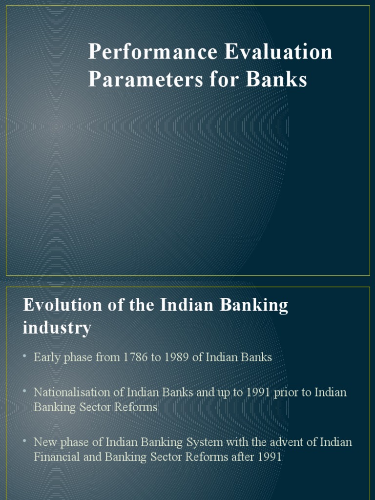Evaluation Parameters of Indian Banks | PDF | Banks | Deposit Account
