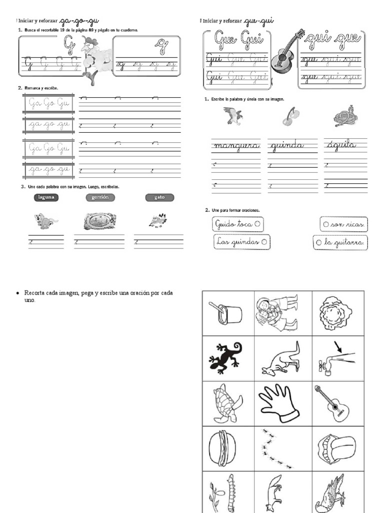 Letra G Ga Go Gu Gue Gui | PDF