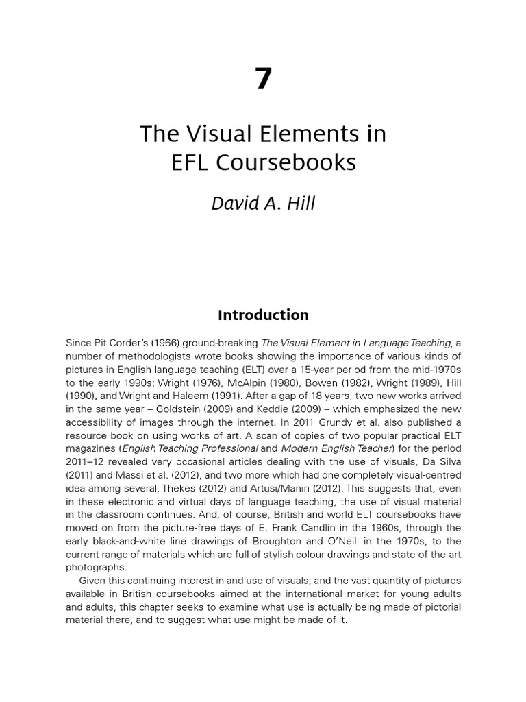 The Visual Elements in EFL Coursebooks: David A. Hill | PDF | Reading ...