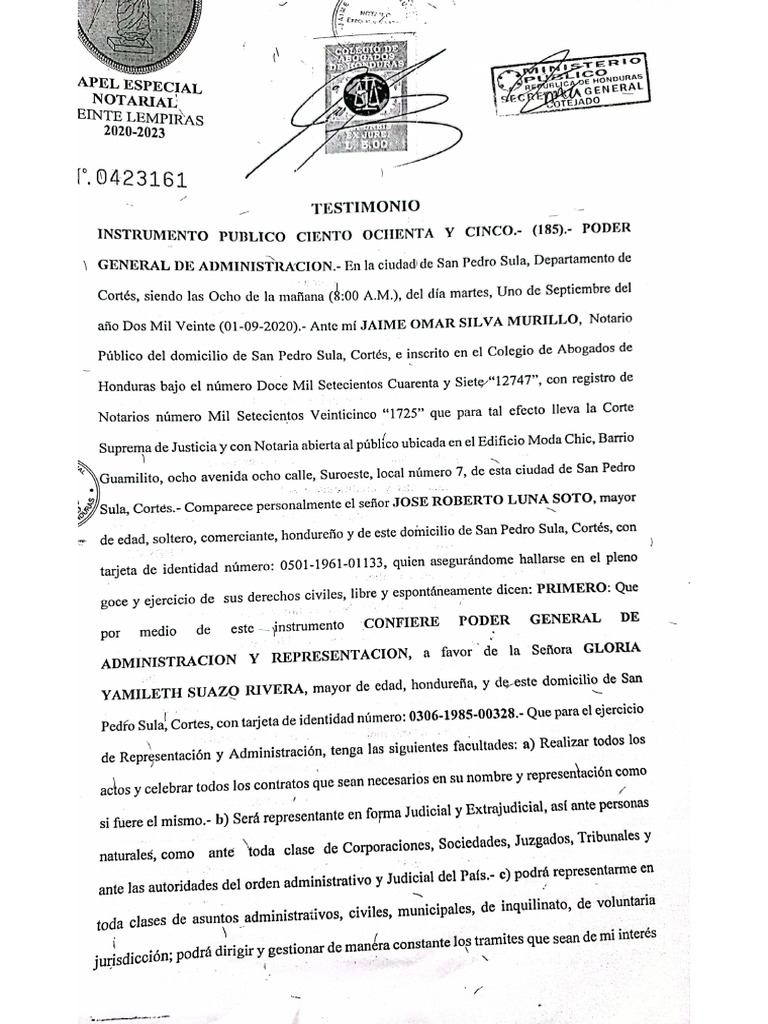 Poder de Administracion | PDF