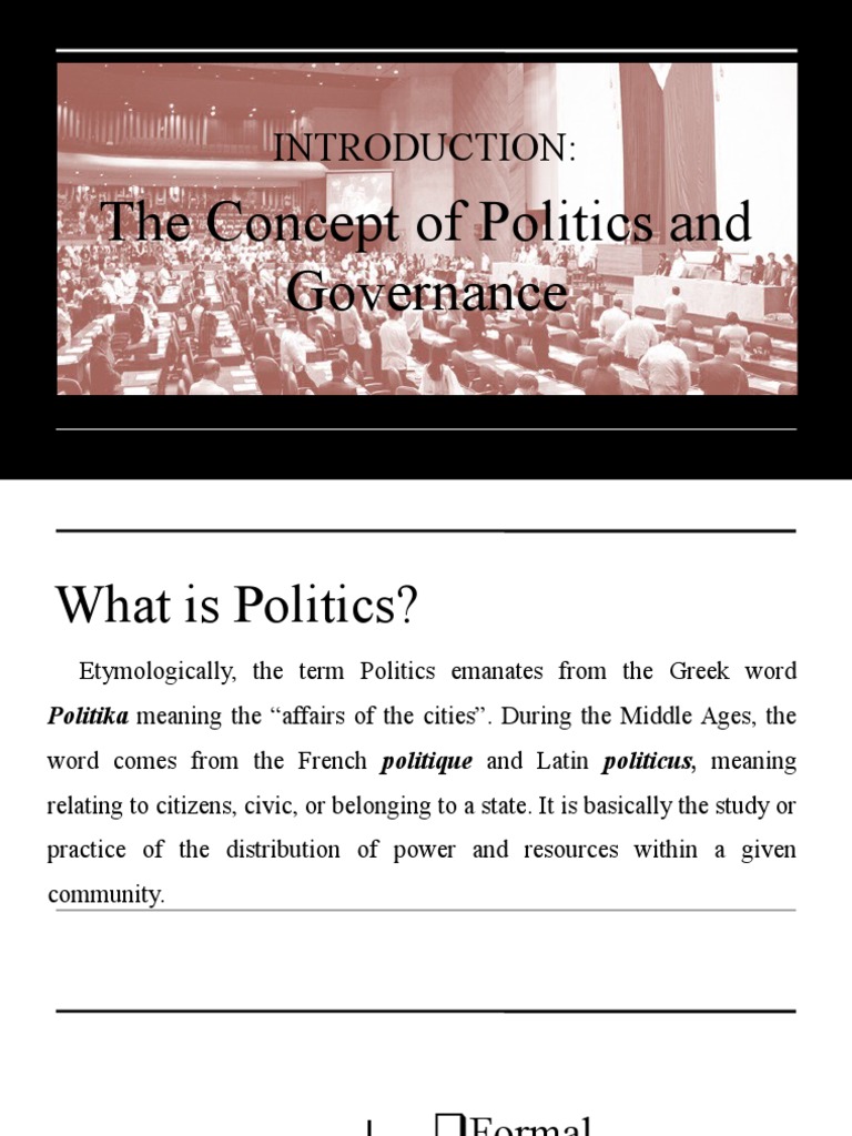 The Concept of Politics and Governance | PDF | Science | System