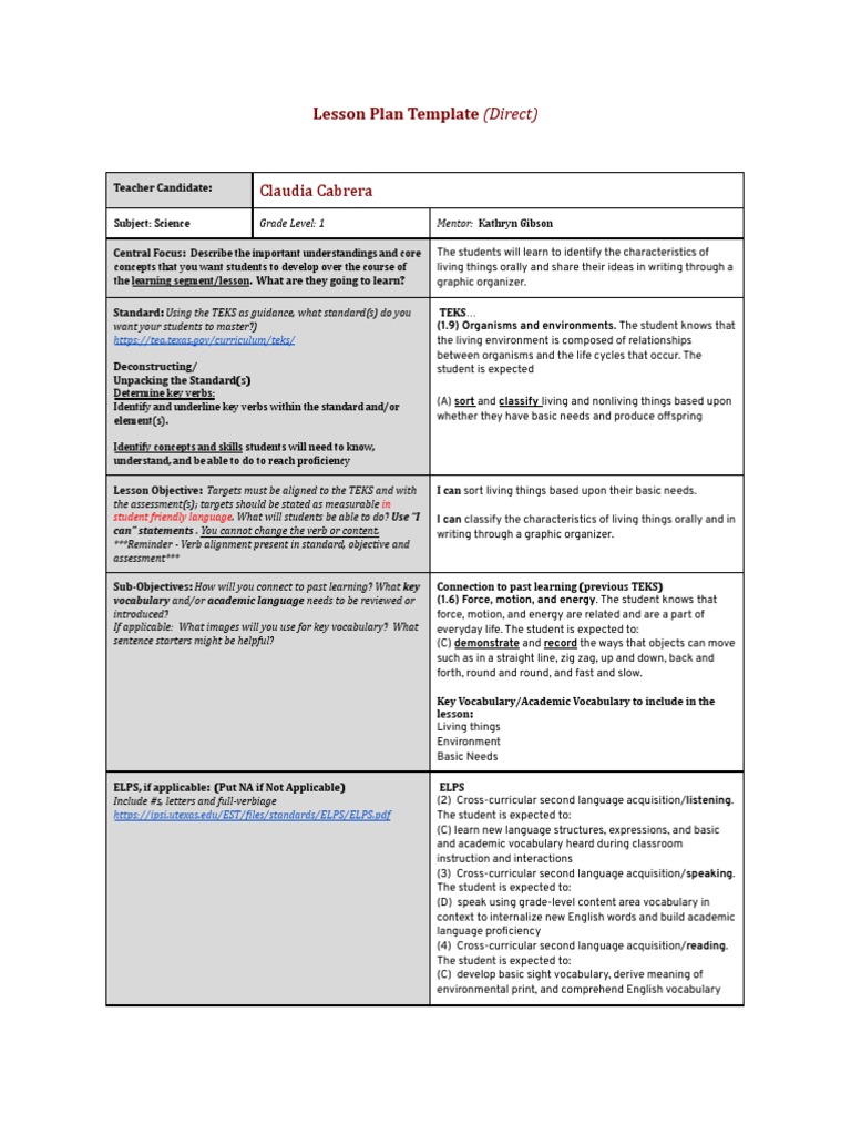 Lesson Plan Template st2 | PDF | Special Education | Individualized ...