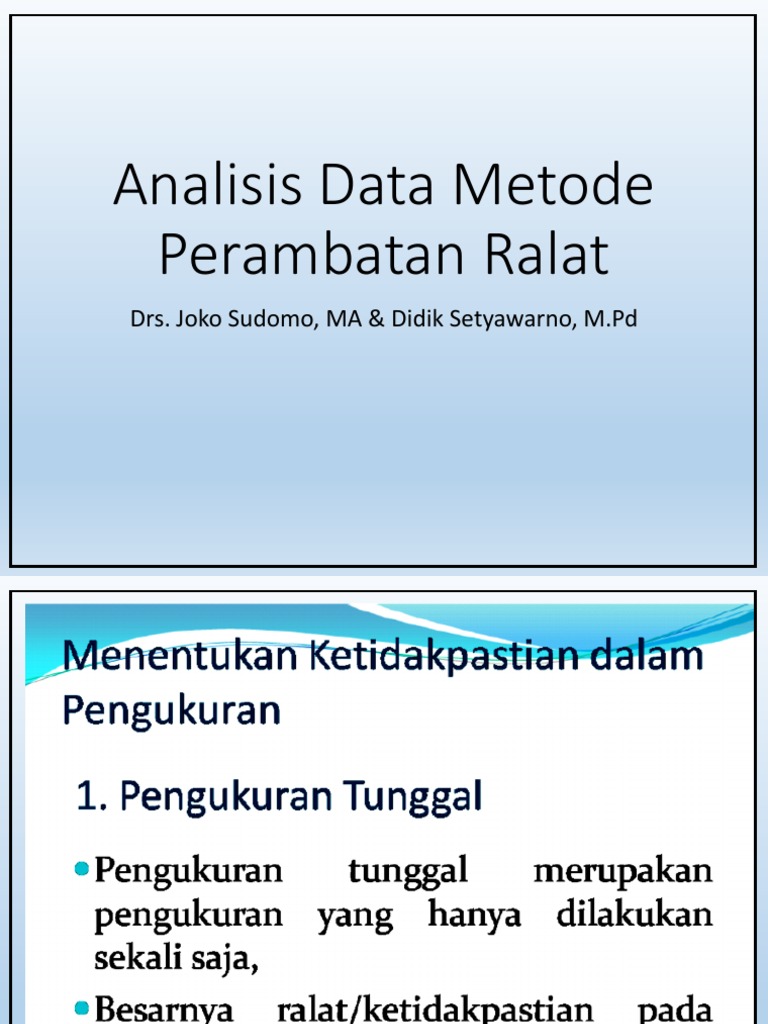Materi Alat Ukur 6 Analisis Data Metode Perambatan Ralat | PDF